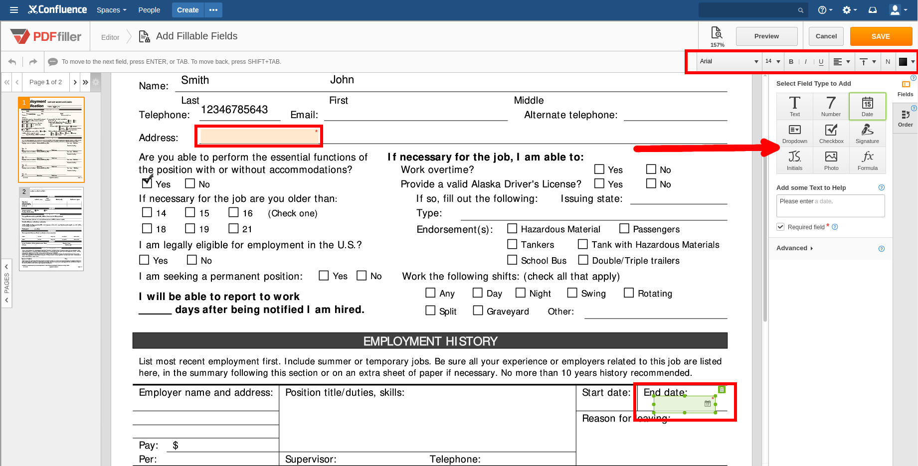 Add Fillable Fields to a PDF in Confluence | pdfFiller