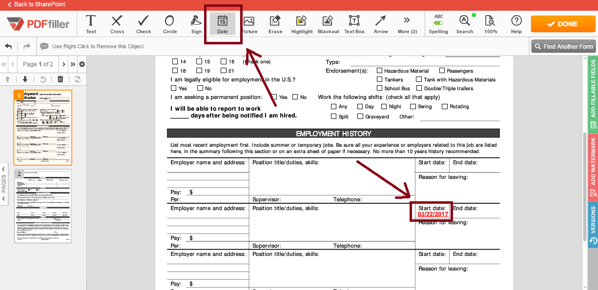 Add Date to PDF in SharePoint | pdfFiller