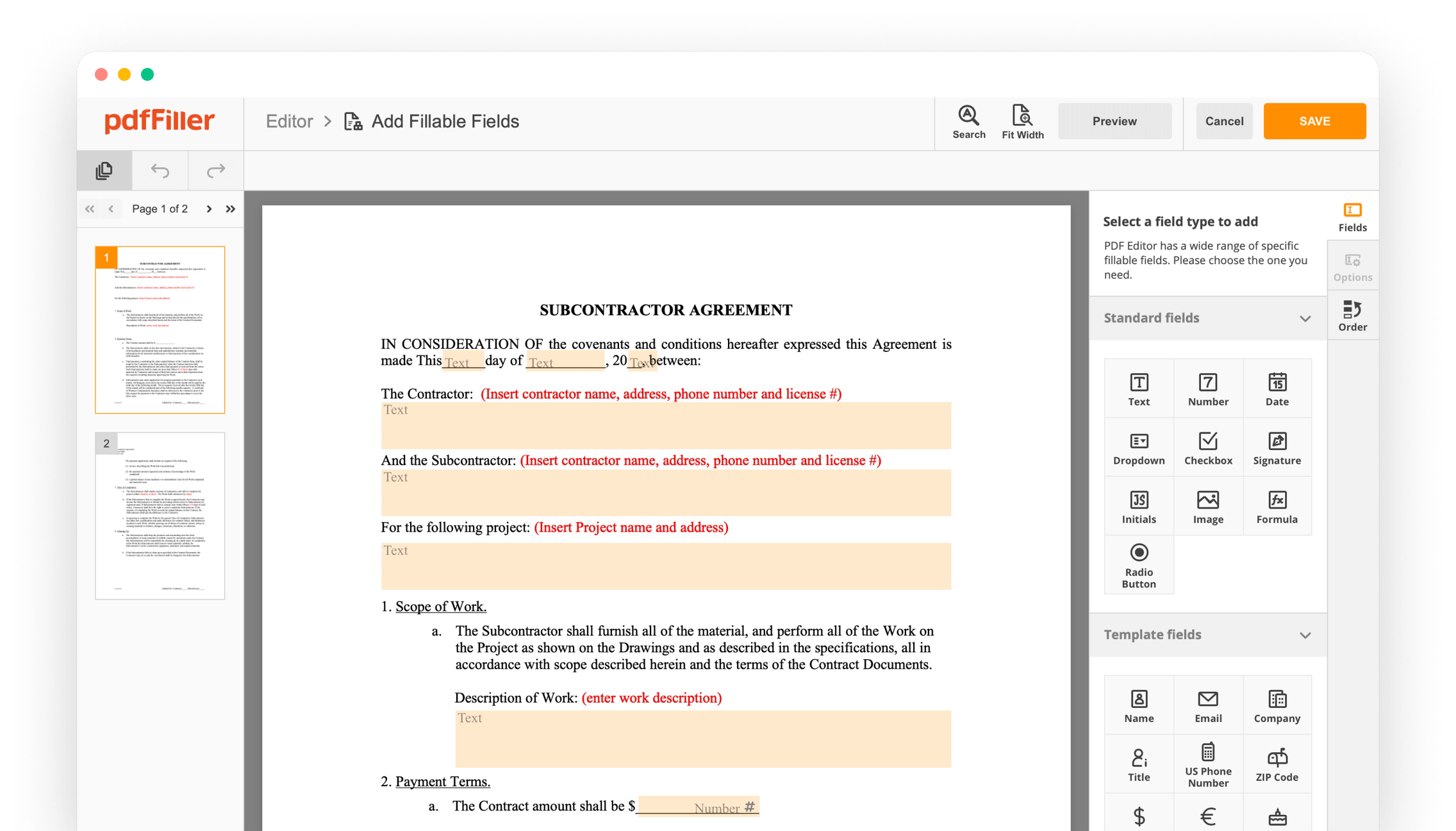 Subcontractors onboarding workflow | pdfFiller