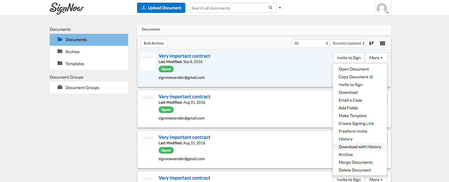 Download document history | pdfFiller