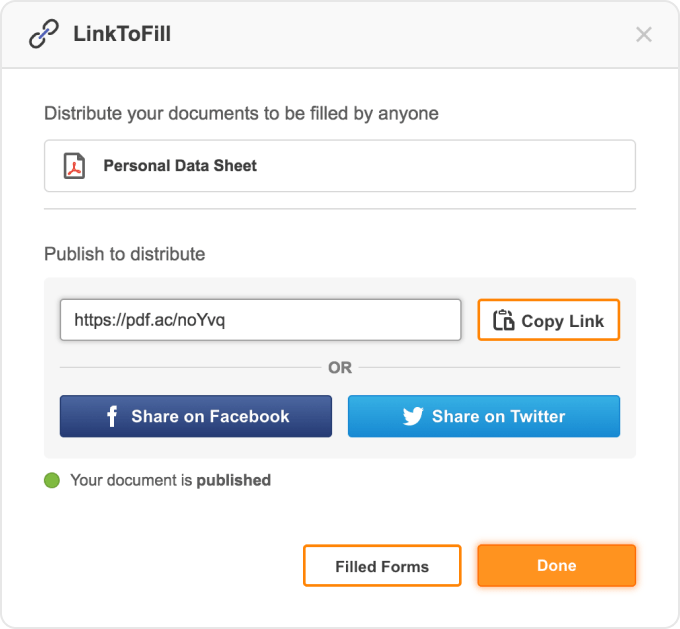 Create and manage PDF documents, build fillable forms, share them with ...